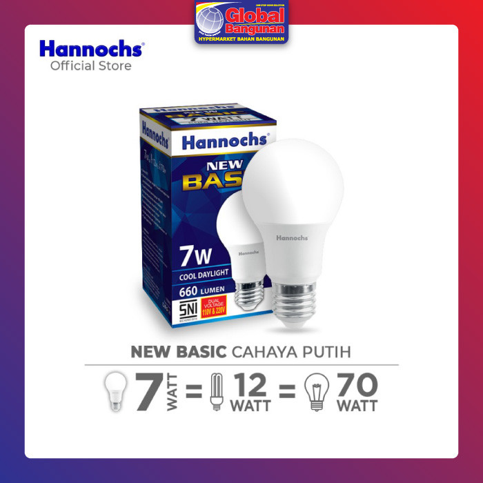LP LED BULB BASIC 7w CDL - HANNOCHS - globalbangunan Store