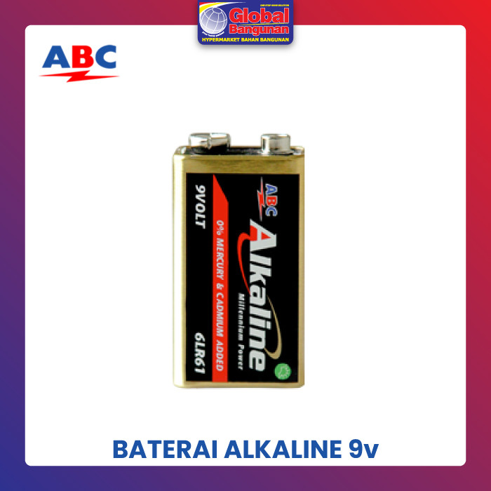 BATERAI ALKALINE 9v - ABC - globalbangunan Store