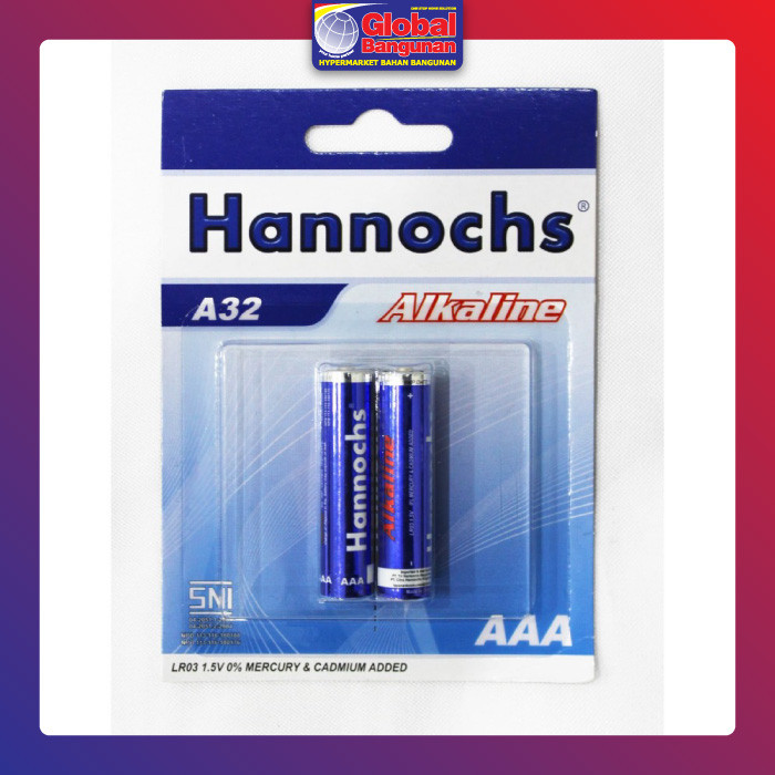 BATERAI ALKALINE A32 AAA 2pcs - HANNOCHS - globalbangunan Store