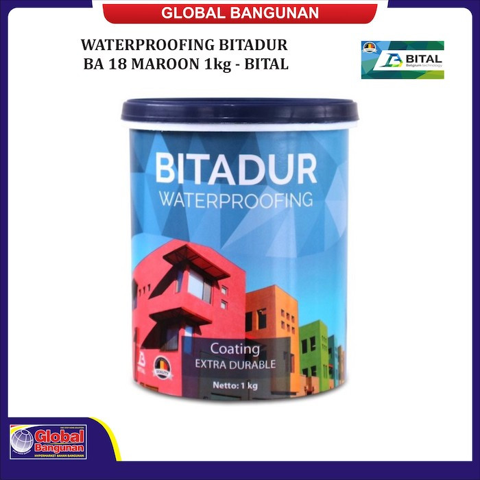 WATERPROOFING BITADUR BA 18 MAROON 1kg - BITAL - globalbangunan Store